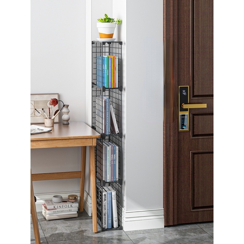 [Ready Stock] Small bookshelf ultra-narrow table-side bookcase floor-to ...