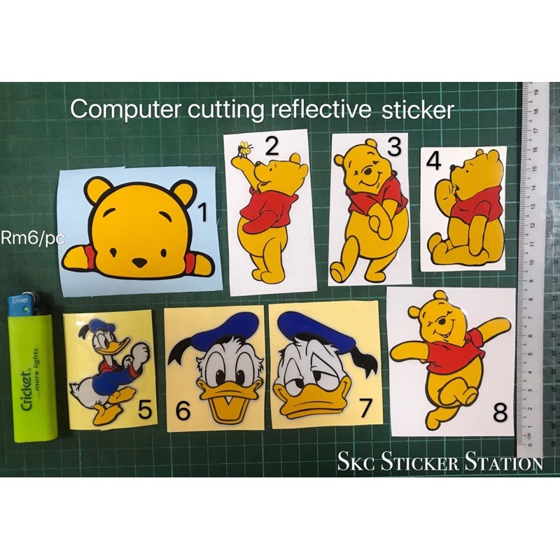 Winnie The Pool / Donald Duck Sticker Cartoon Cutting Overlapping ...