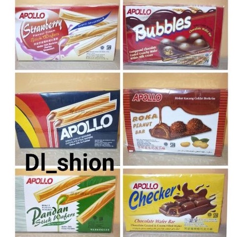 Apollo Wafer Stick Chocolate Strawberry Pandan / Apollo Bubbles ...
