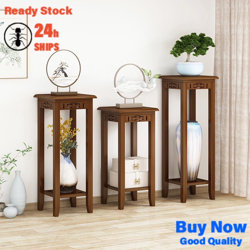 Bamboo Flower Table Stand Modern Simple Floor Living Room Solid Wood ...