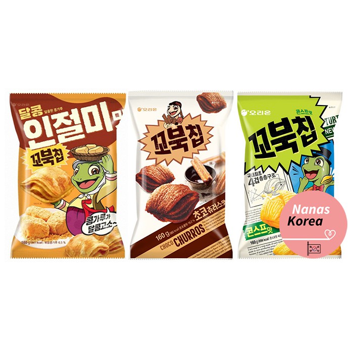 [Korean Snack] Orion Turtle Chip 160g Series (Choco Churros / Injeolmi ...