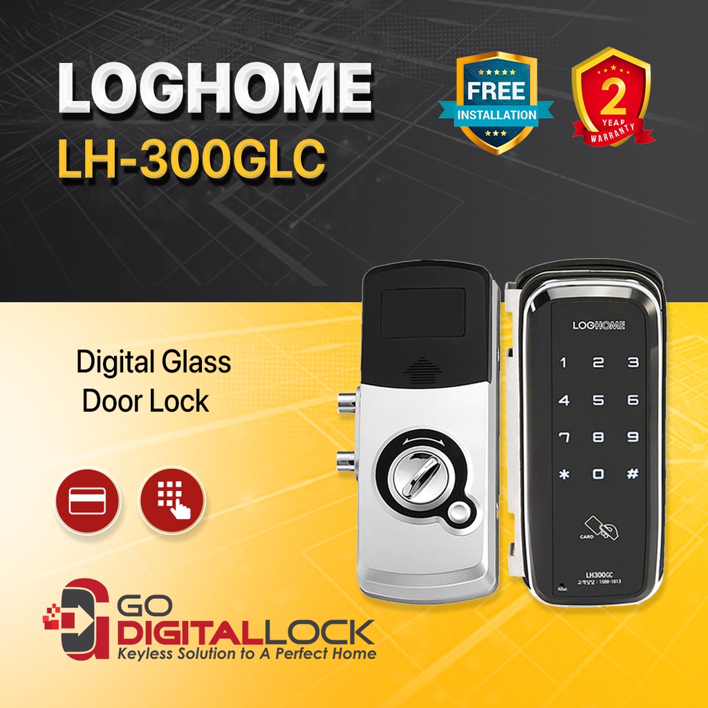 Loghome LH-300GLC Digital Glass Door Lock | Shopee Singapore