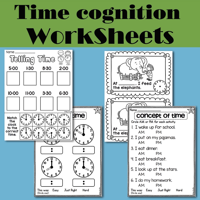 Time cognitive Reading Exercise Paper Practice Preschool Learning ...