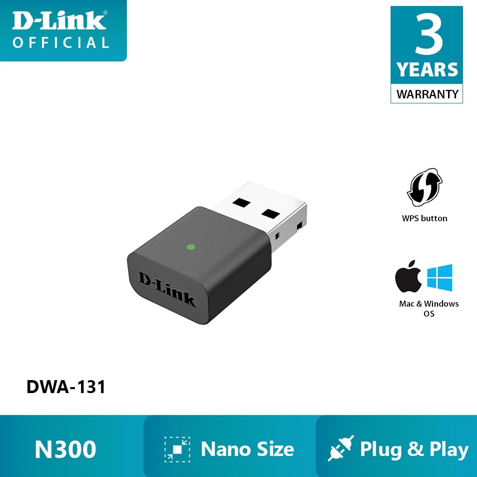 D-Link DWA-131 N300 Wireless Nano USB 2.0 Adapter | Shopee Singapore