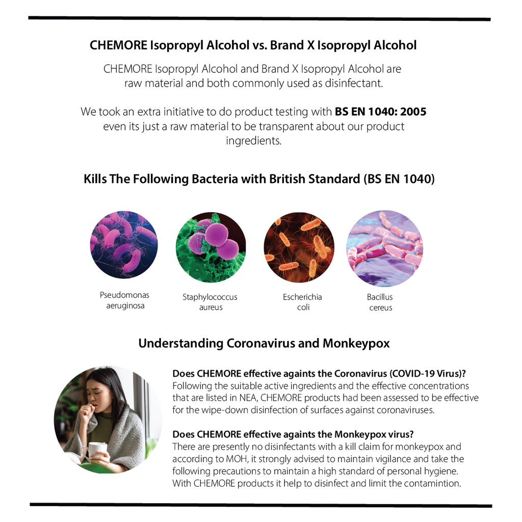 CHEMORE Isopropyl Alcohol (IPA) 500ml / 5L | Shopee Singapore