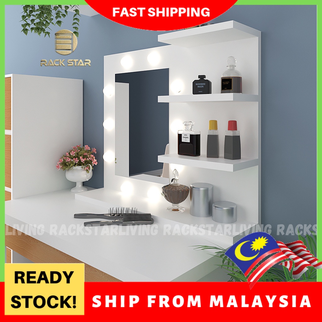 Vanity Mirror / Cermin Berlampu -AMIRA- | Shopee Singapore
