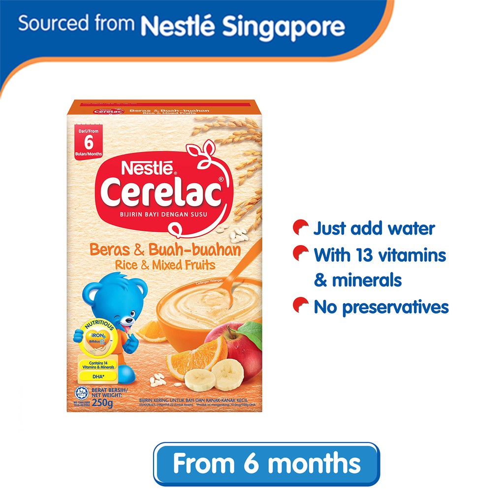 Nestle Cerelac Rice And Mixed Fruits Infant Cereal 250G - From 6 Months ...