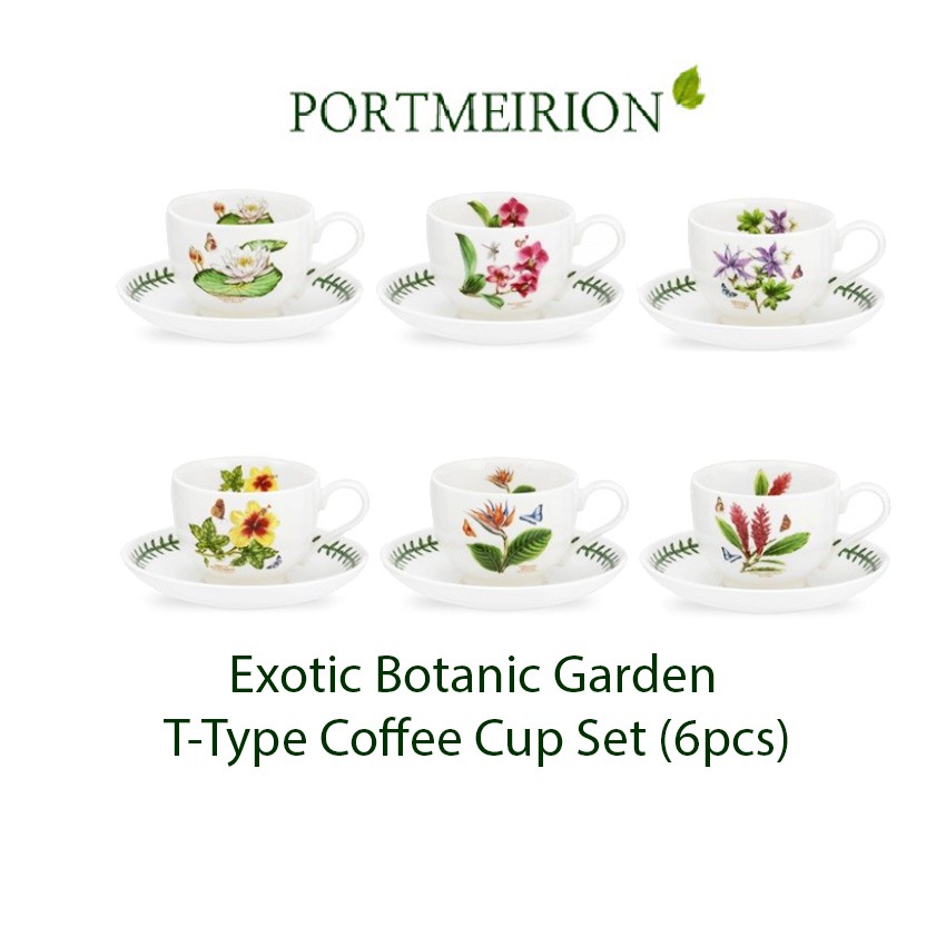 Portmeirion Exotic Botanic Garden T-Type Coffee Cup Set (6pcs) | Shopee ...
