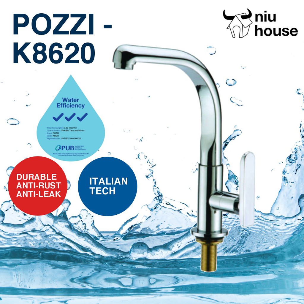 Pozzi brand K8620 Kitchen Cold Water tap. | Shopee Singapore