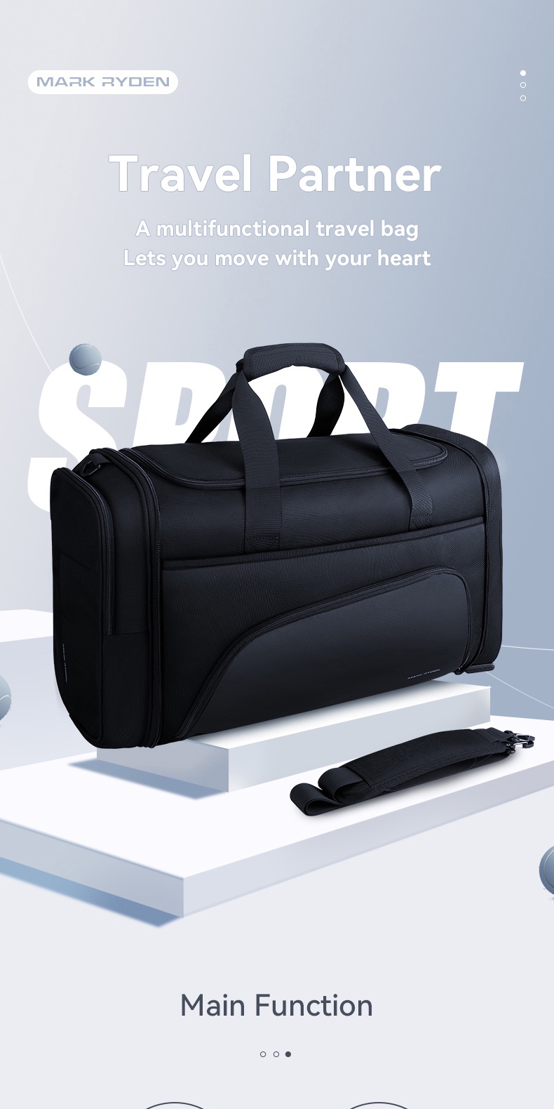 MARK RYDEN Convertible Duffle Bag Portable Folding Travel Bag | Shopee ...