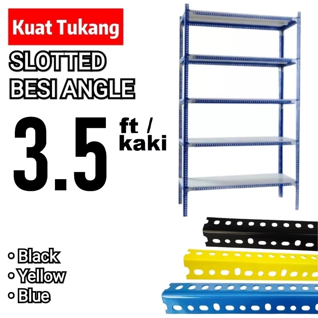 Slotted Angle Bar 3.5ft / Besi Rak Lubang 3.5'kaki / Rack / Shelf ...