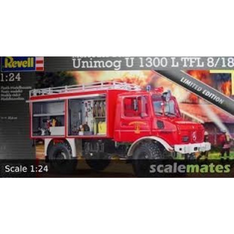 Revell 1/24 Mercedes Benz Unimog U1300L TLF 8/18 Fire Truck Model Kit ...