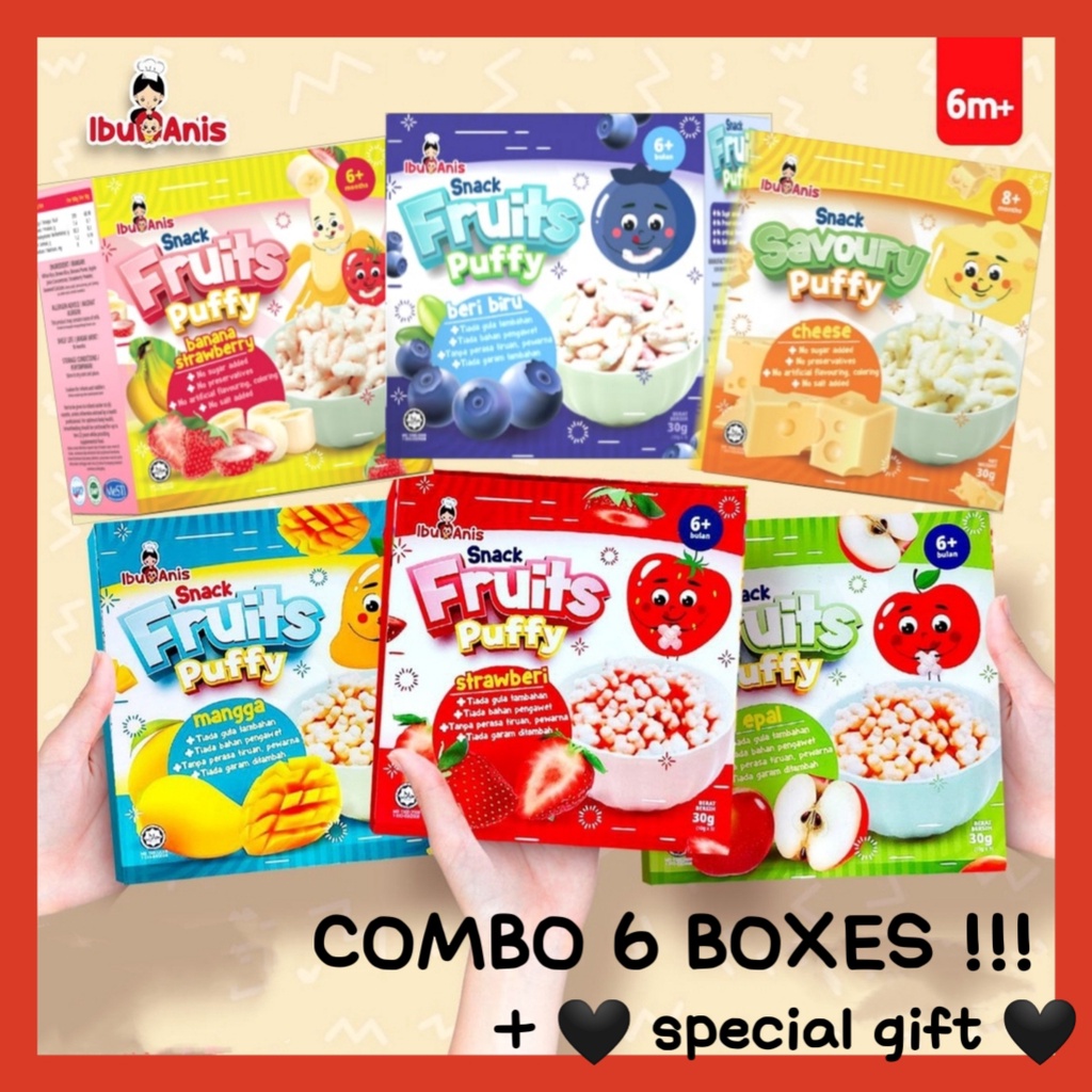 Ibu Anis STICK Rice Puff 3x10g HALAL Baby Snack Finger Food Snek Fruits ...