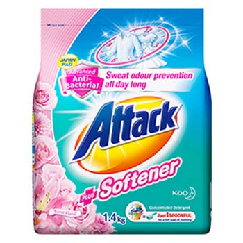 Kao Attack Detergent Powder Plus Softener - Sweet Floral (1.4kg) | Shopee Singapore