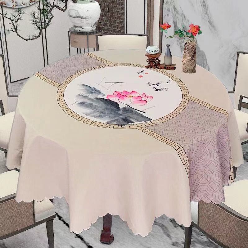 New Chinese Round Table Cloth Fabric Waterproof And Oil-Proof Chinese ...