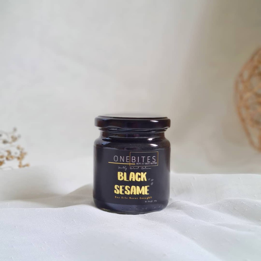 Onebites Pure Black Sesame Butter / Black Sesame Spread 纯黑芝麻酱 185g ...