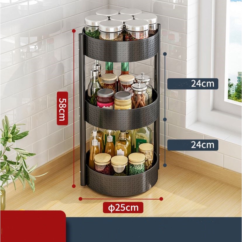 Local Kitchen 360 Rotating Tray Rack Lazy Susan Turntable For Kitchen ...