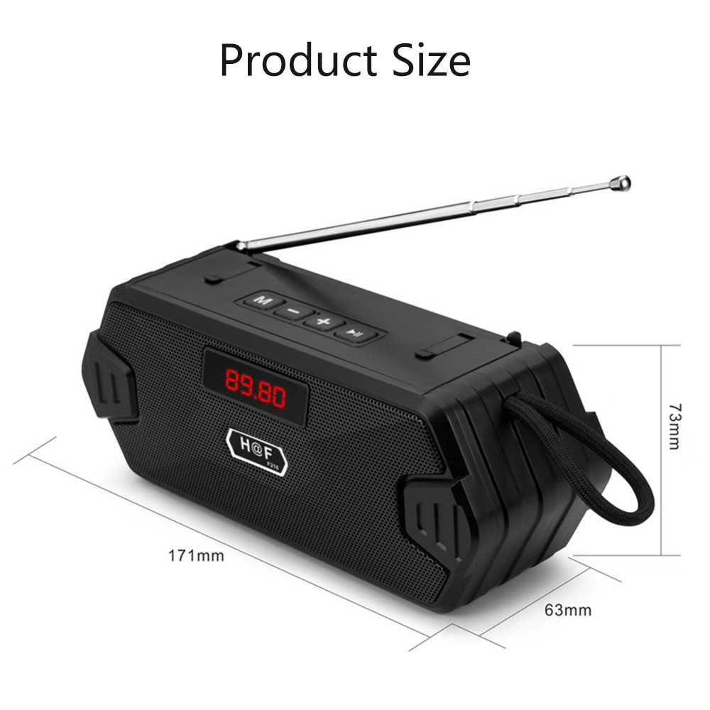 FM Radio Portable Bluetooth Wireless Speaker Stereo Bass with FM Radio ...