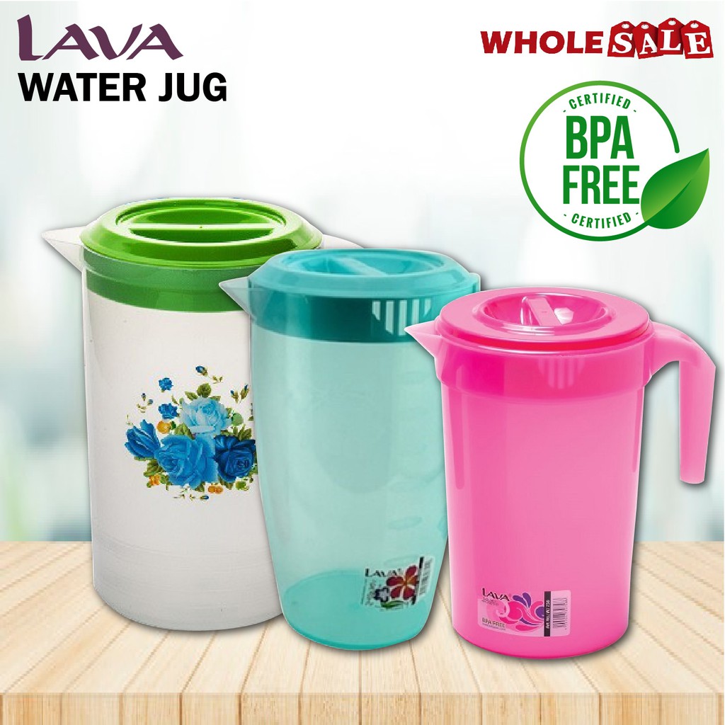LAVA Plastic Water Jug Kitchen Serving Drink Container BPA FREE Safe ...