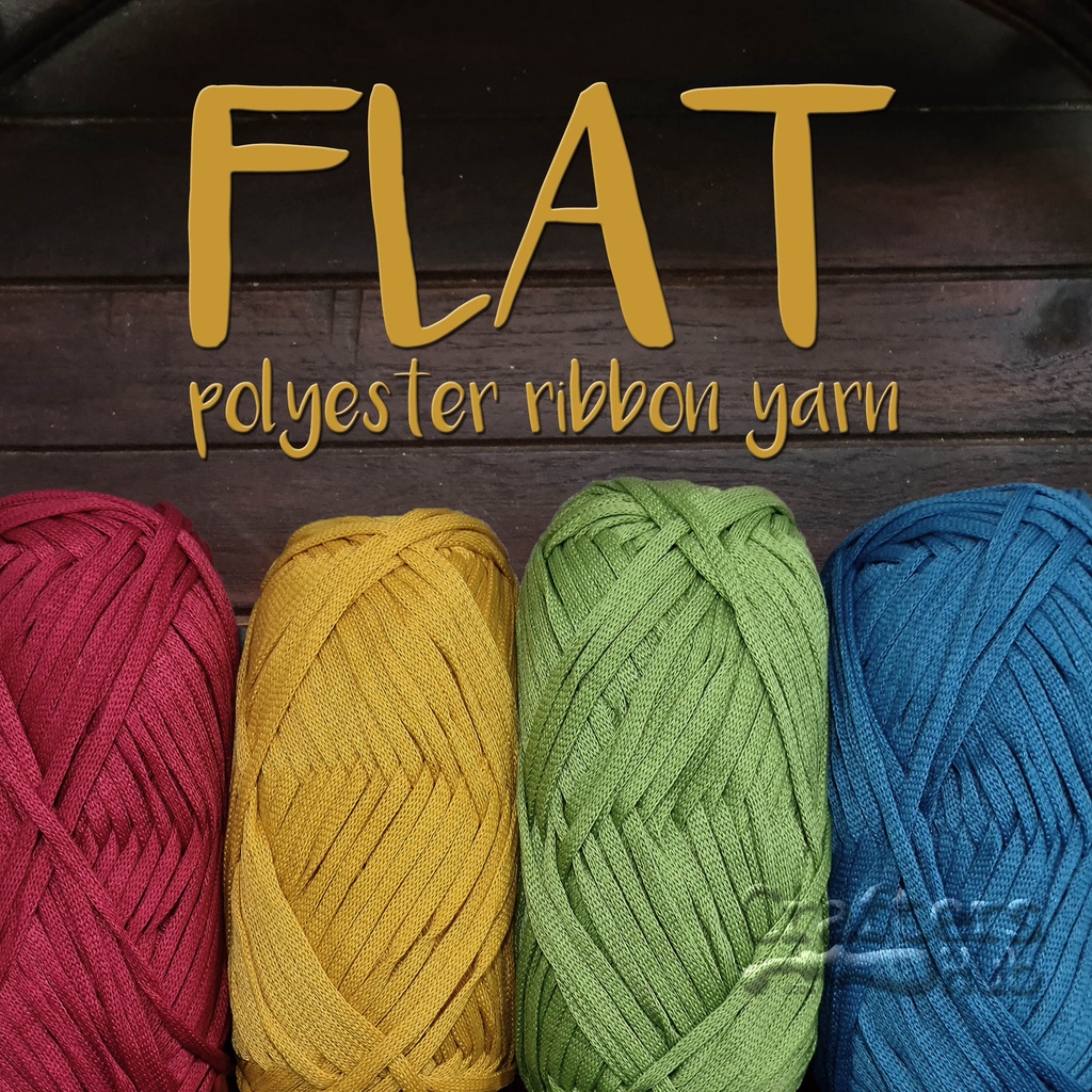 5mm wide, Flat ribbon yarn 200g for crochet & knitting bags | Shopee ...