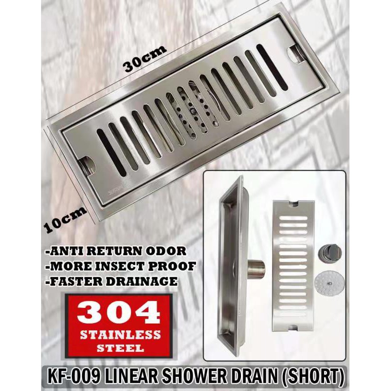 Rectangular Linear Shower Floor Drain Long Linear Drainage Channel ...