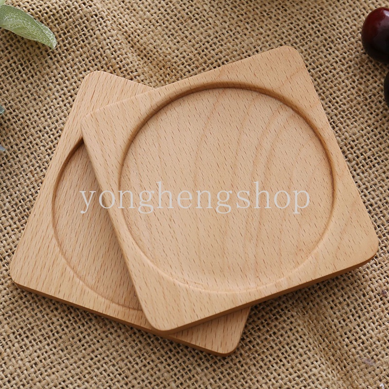 Creative Durable Wooden Coaster Tea Coffee Cup Mat Tray Placemat Non ...