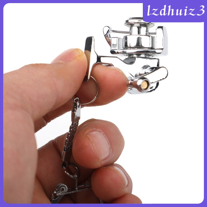 Aluminum Alloy Fishing Reel Keychain Key Mini Miniature Fishing Reel ...