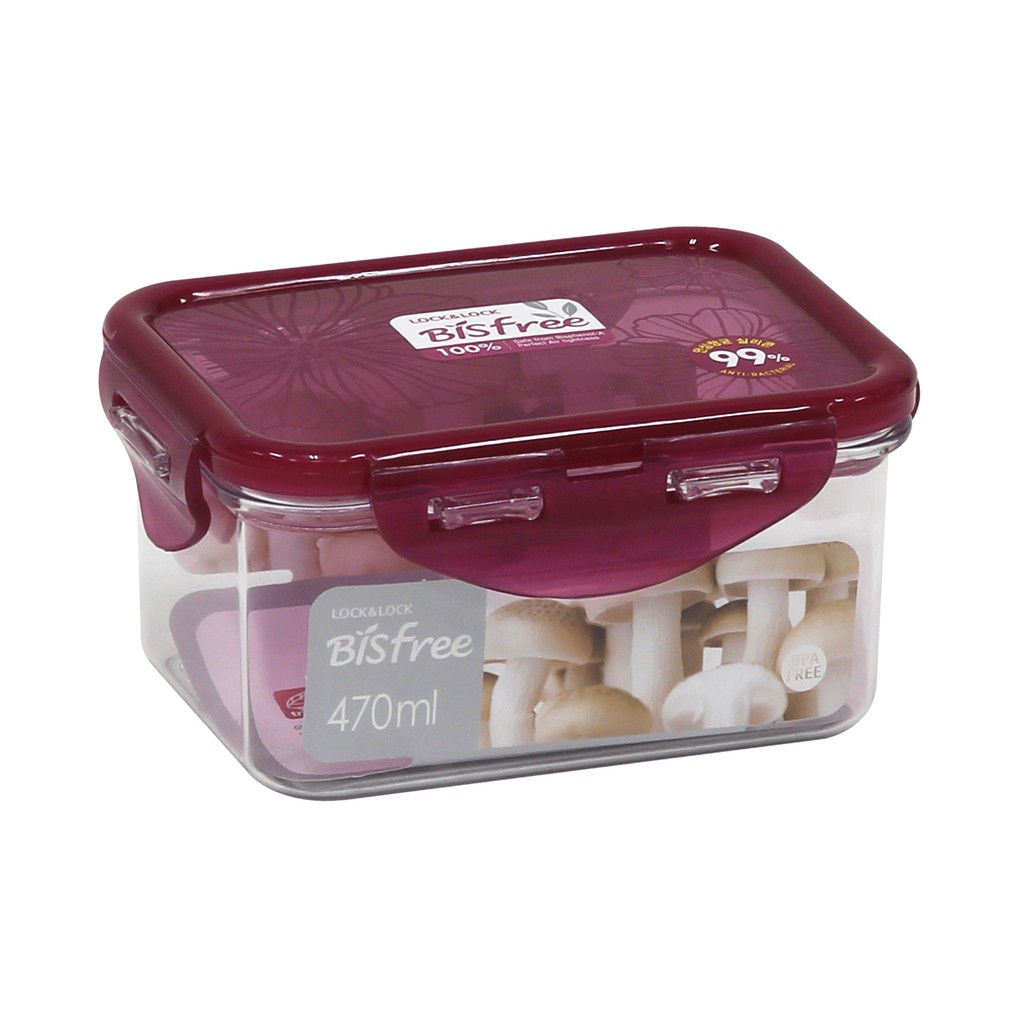 LocknLock Official Bisfree Food Container 470ml Rect Red (LBF-807 ...