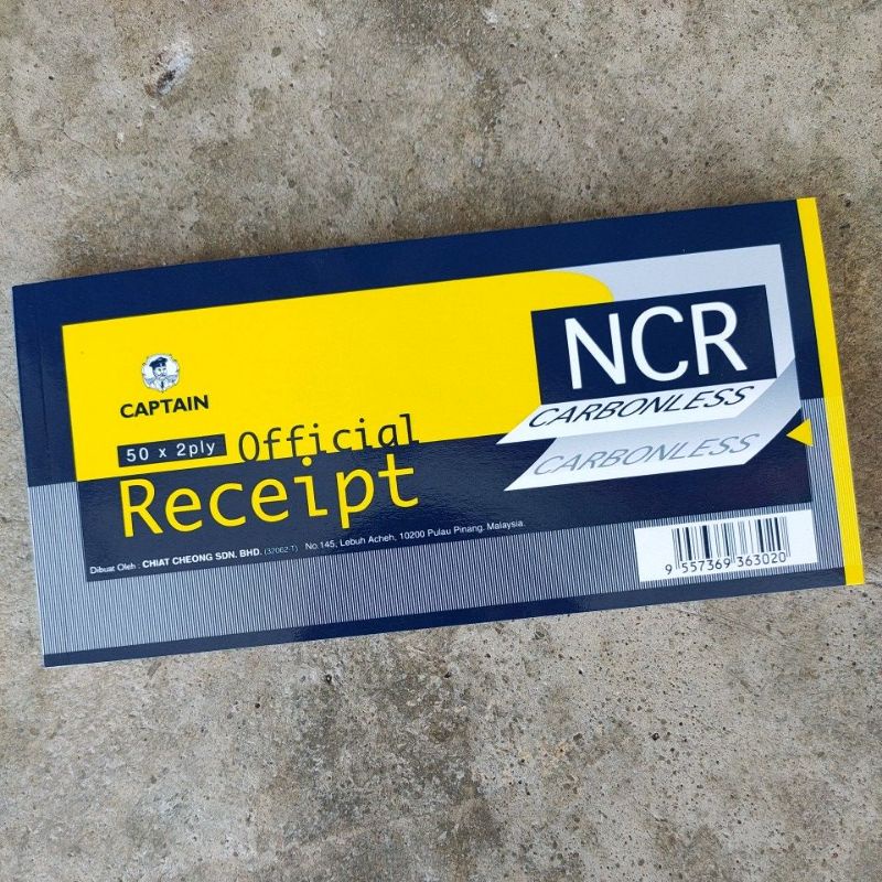 Captain NCR Official Receipt Book 2Ply 50 Sheets | Shopee Singapore
