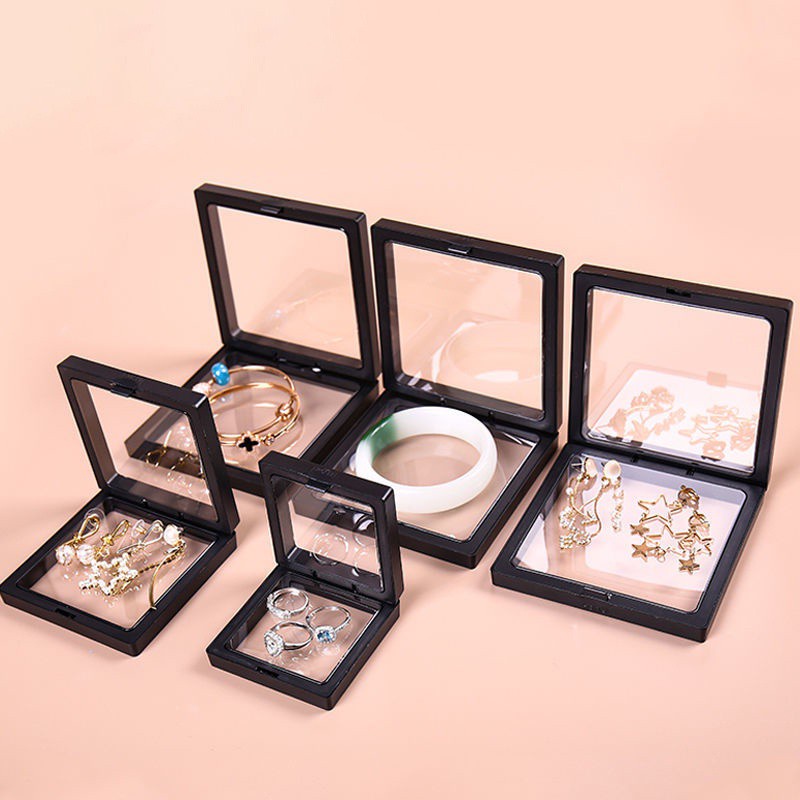 5pcs Transparent 3D Display Box Suspended Packaging Box Jewelry Ring ...