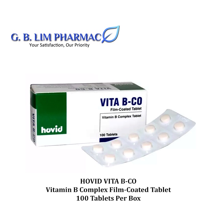 (EXP: 30-JUNE-2026) Hovid Vita B-Co Vitamin b complex 100 Tablets One ...