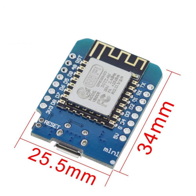 Wemos D1 Mini ESP8266 WiFi Transceiver Circuit (NodeMCU Mini D1) - with ...