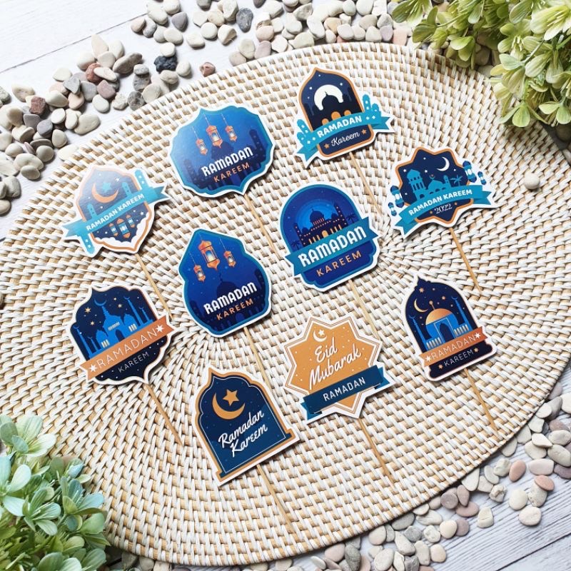 Simple Ramadhan Eid Al-Fitr Cake Topper (10pcs) | Shopee Singapore