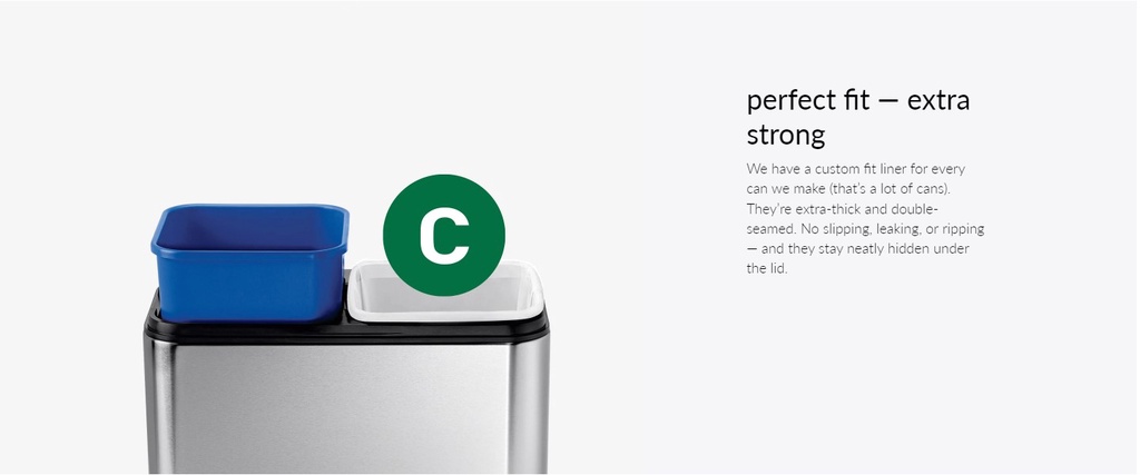simplehuman 20L Dual Compartment Slim Open Trash Bin | Shopee Singapore