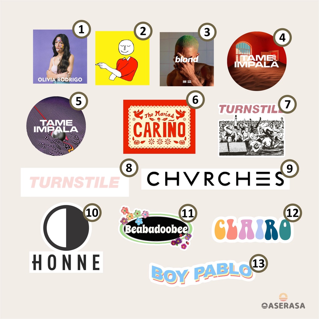 Mission INDIE BAND Sticker | Tame IMPALA CURRENT BORDERLINE CLAIRO BOY ...