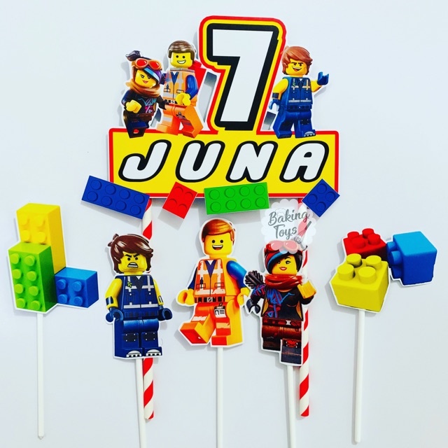 Birthday Cake Topper / Lego Movie Birthday Cake Decoration | Shopee ...