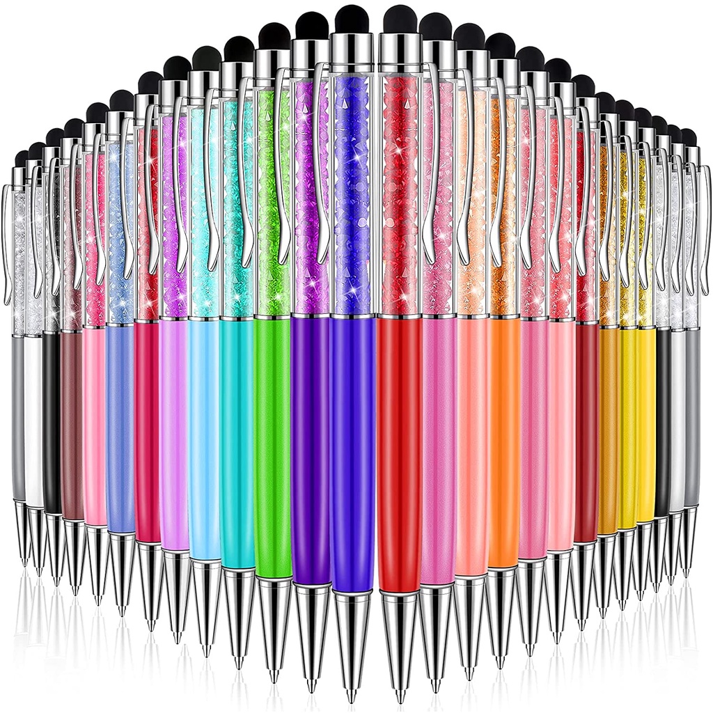 Crystal Ballpoint Pen Bling Glitter Diamond 2-in-1 Slim Capacitive ...