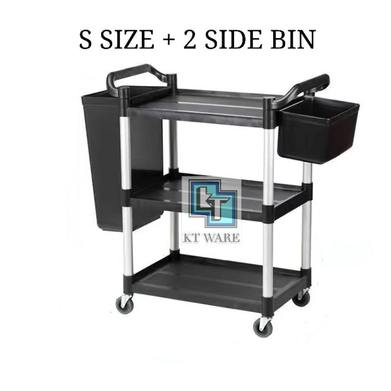 KT WARE Plastic 3-Tier Utility Cart Trolley foodcourt cart restaurant ...