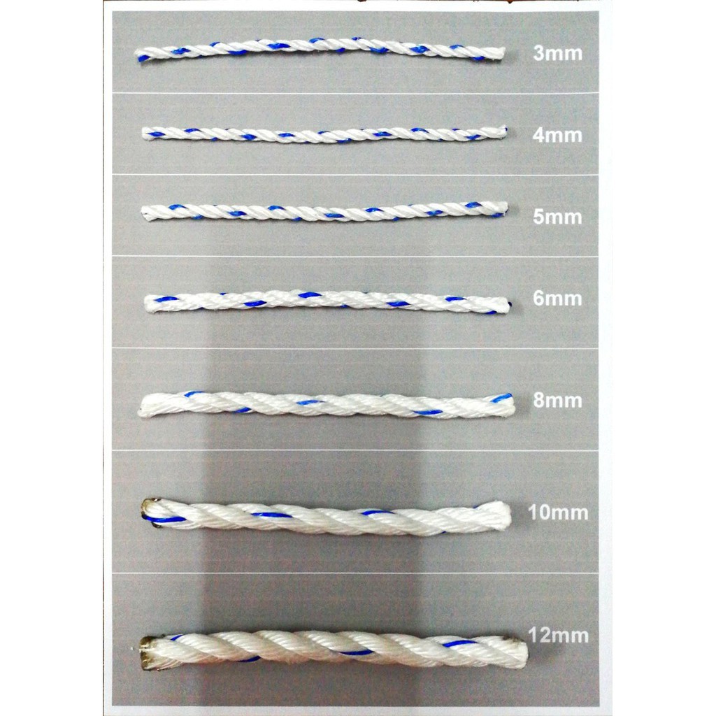 PP NYLON ROPE / TALI PP (5mm / 6mm / 8mm /10MM/ 12mm / 14mm ) 5 Meter ...