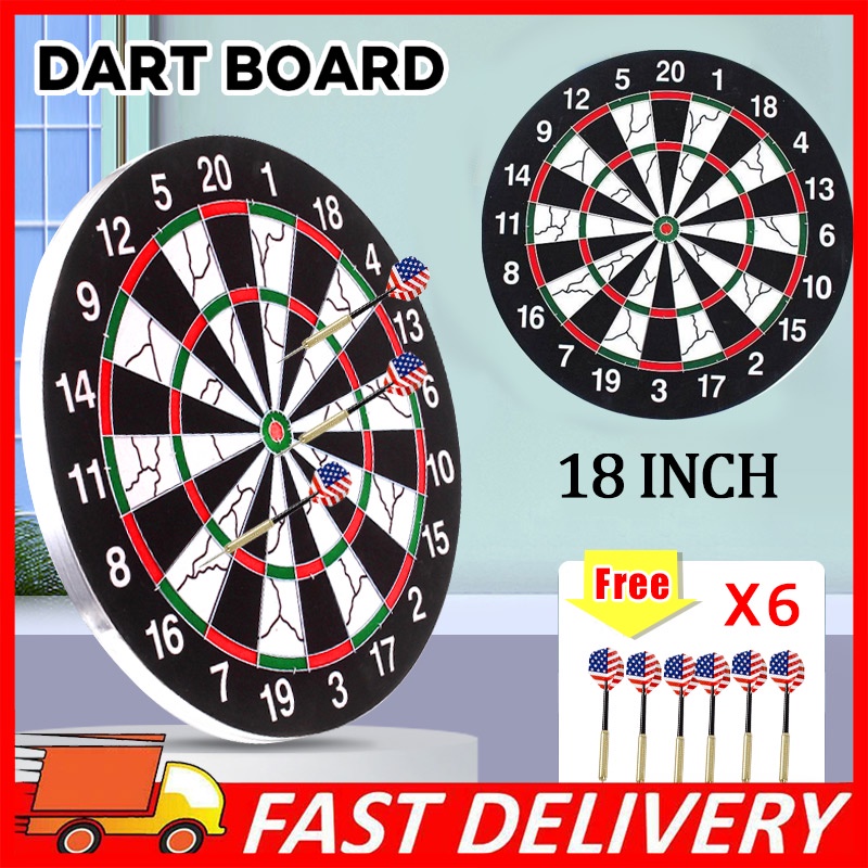 1 Set Professional Double-Sided 18-Inch Dart Board Darts Game Room ...
