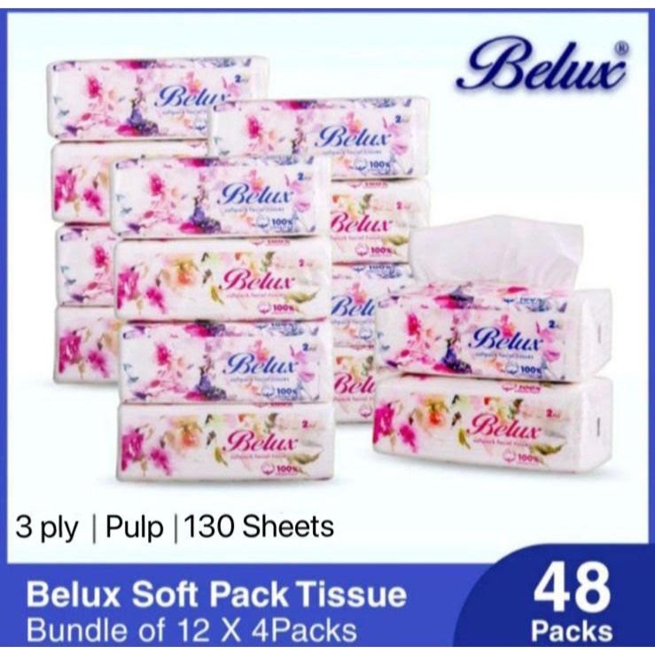 MAX 2CTN/ORDER!!! Carton Deal! Belux Soft Pack Tissue 3ply (130sheets ...