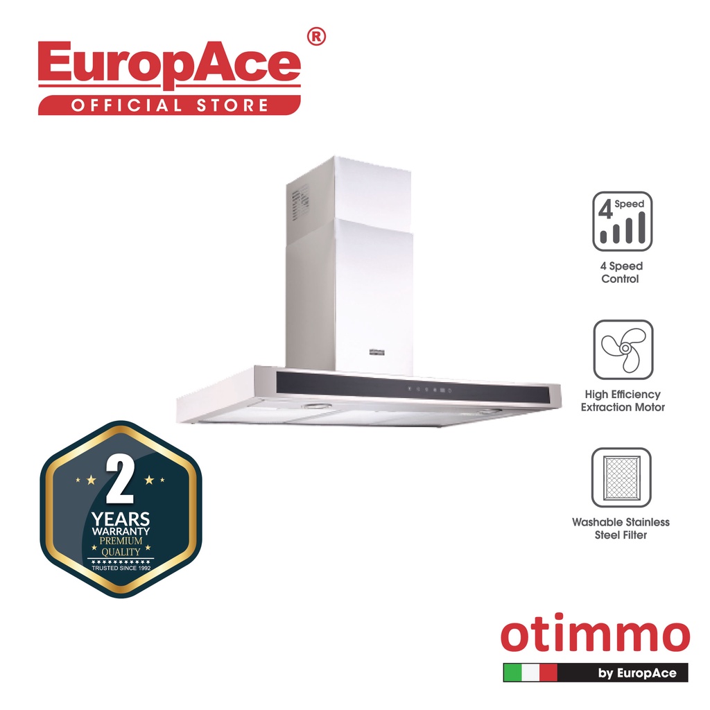 Otimmo 90cm 1200m³/h L-Shaped Hood with Dual Suction | ECH9122E ...
