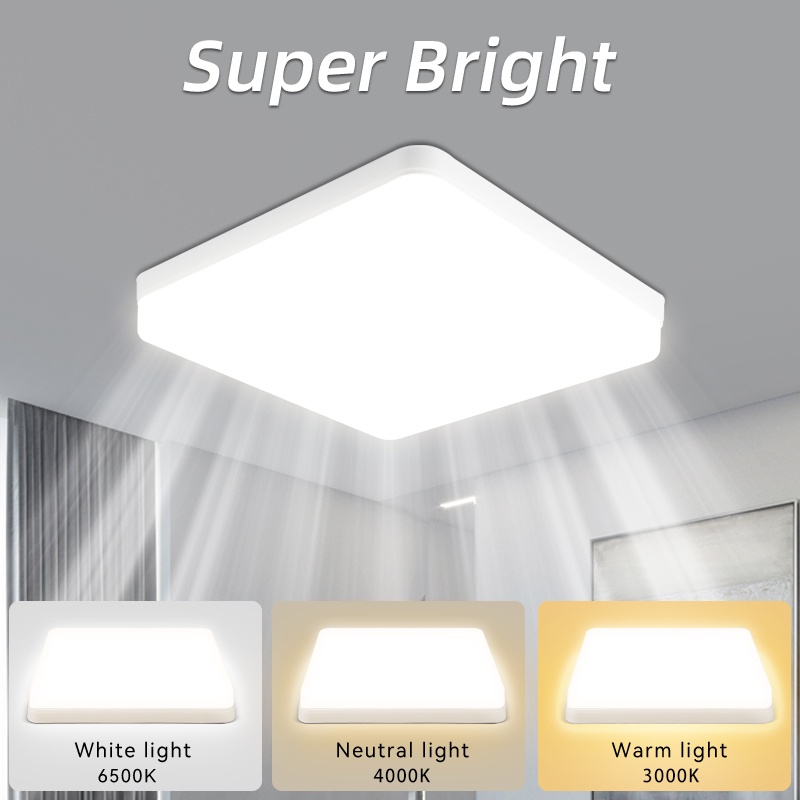 Square Led Ceiling Light Modern 20W 30W 40W 50W Round Panel Light 220V ...