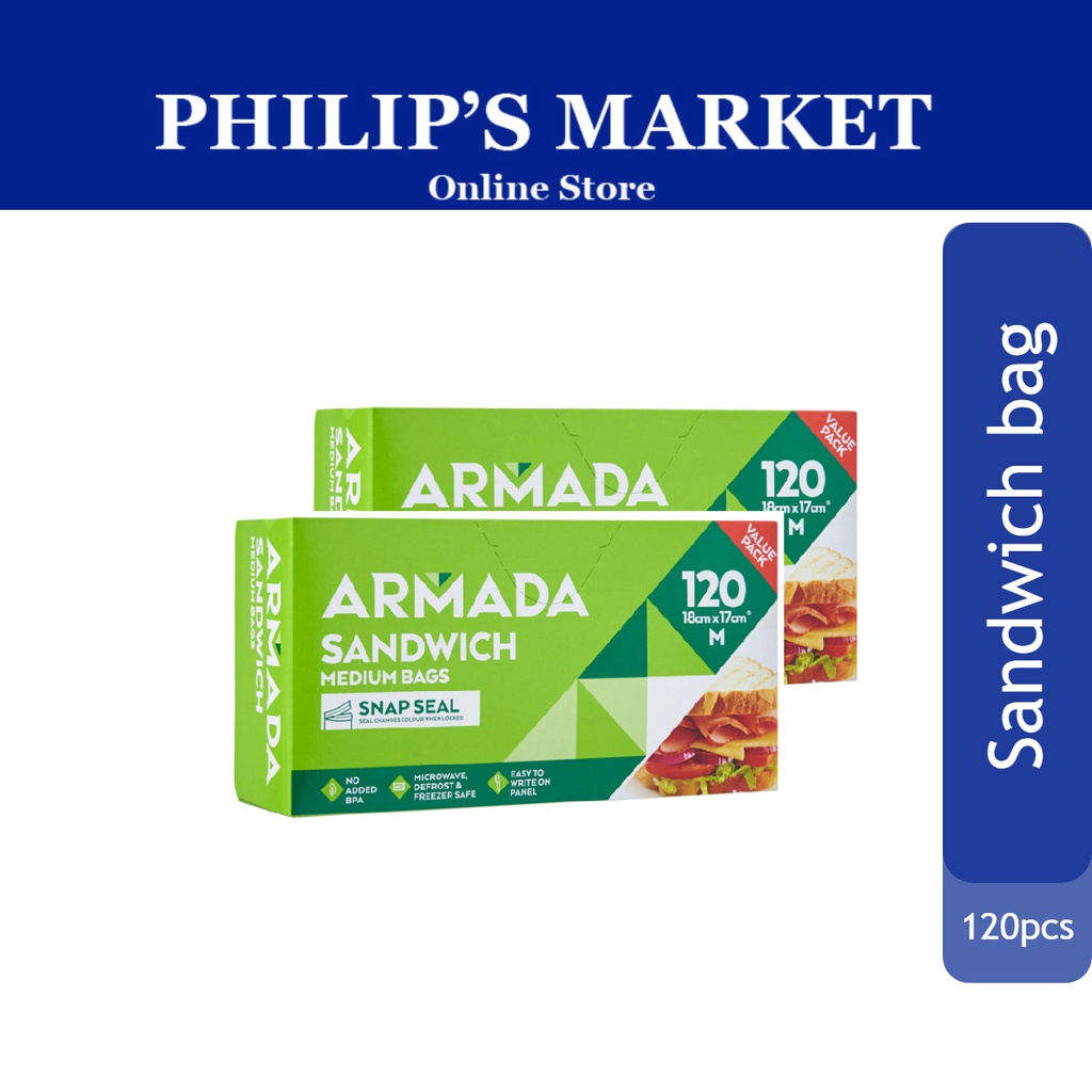 Woolworths Armada Medium Sandwich Bags [Bundle of 2] 120pack | Shopee ...