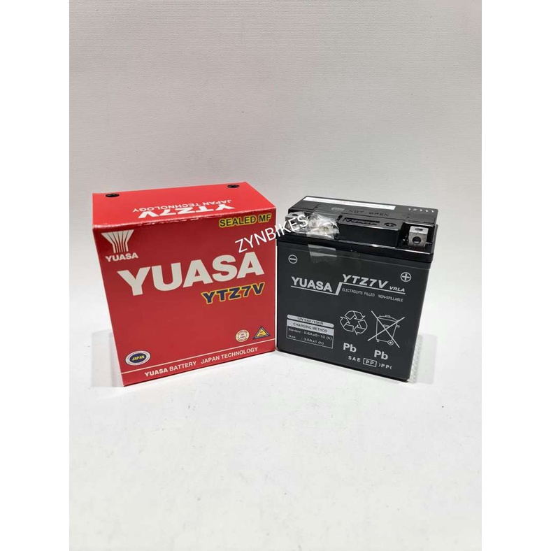 MOTORCYCLE BATTERY YUASA YTZ7V YAMAHA AEROX 155 V1 V2 NMAX 155 V1 ...