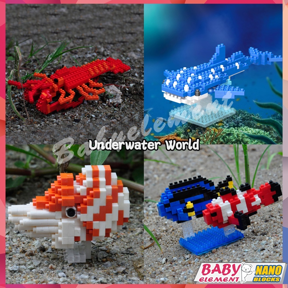 Nano blocks MINI Underwater World Building Blocks Small animal model ...
