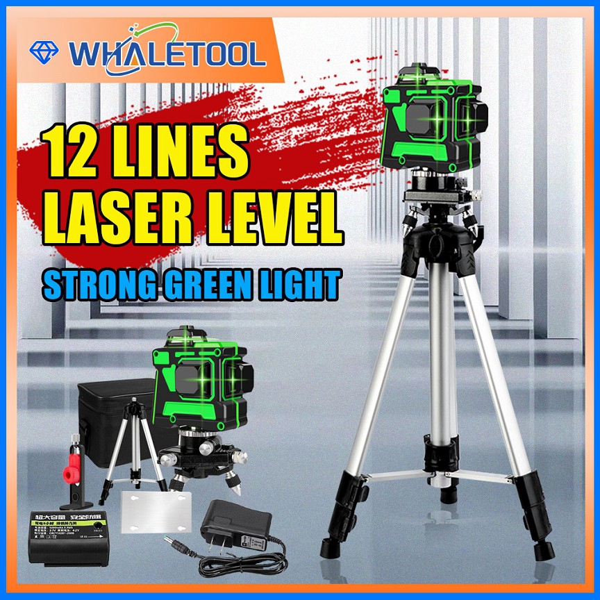 Laser Level 12 Lines 3D Self-Leveling 360 Horizontal And Vertical Cross ...