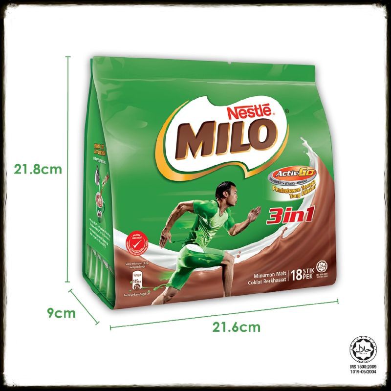 Nestle MILO 3 in 1 Activ-Go (33g x 18s) | Shopee Singapore