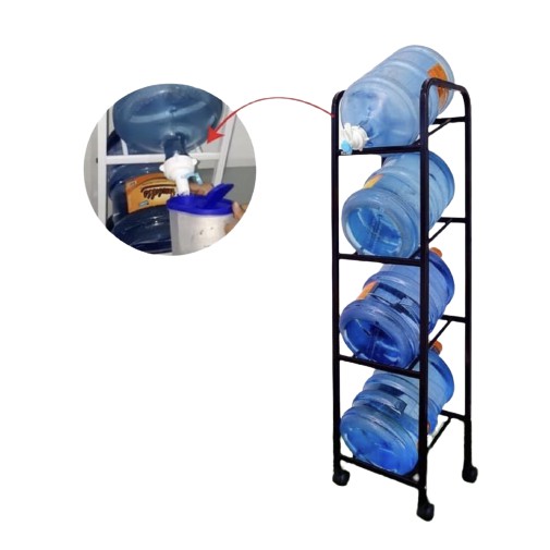 Gallon Rack Stacking 4-level Iron Using Gallon Holder Wheels | Shopee ...
