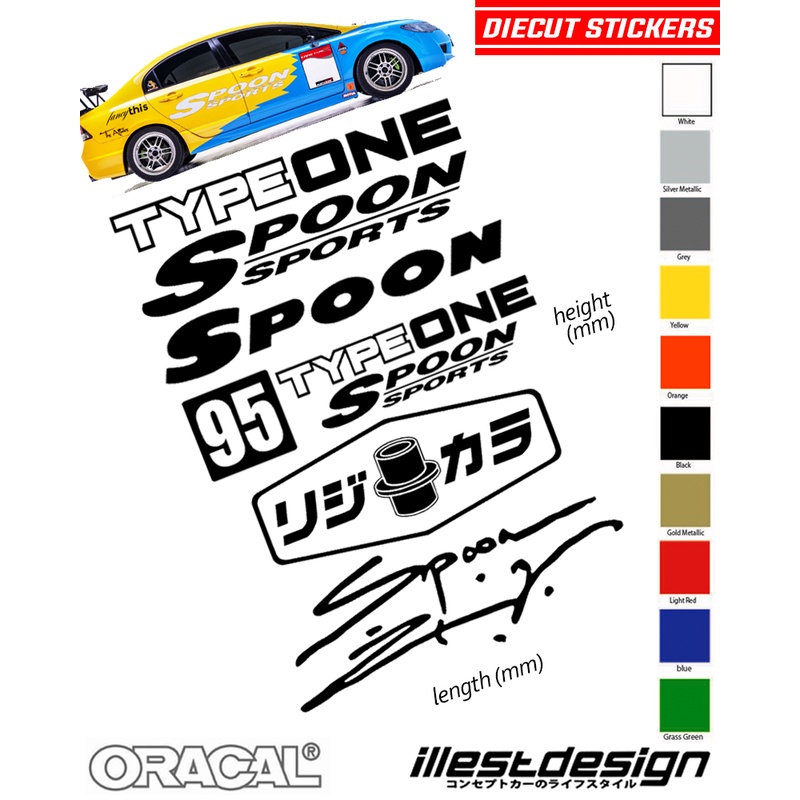 Auto Decals : ORACLE 651 Diecut Spoon Sports Design JDM Stickers.CIVIC ...